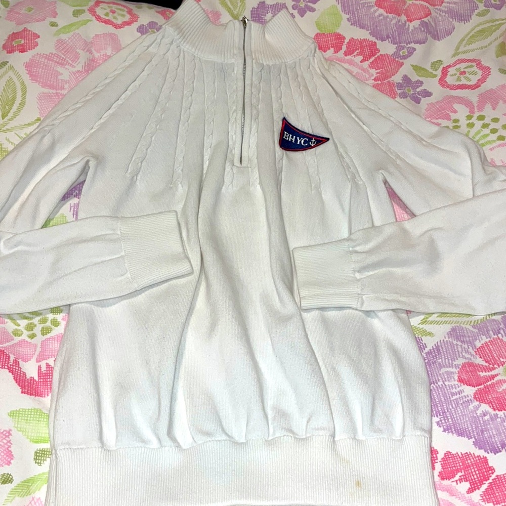 Kate Lord White 1/4 Zip Sweater - Gem